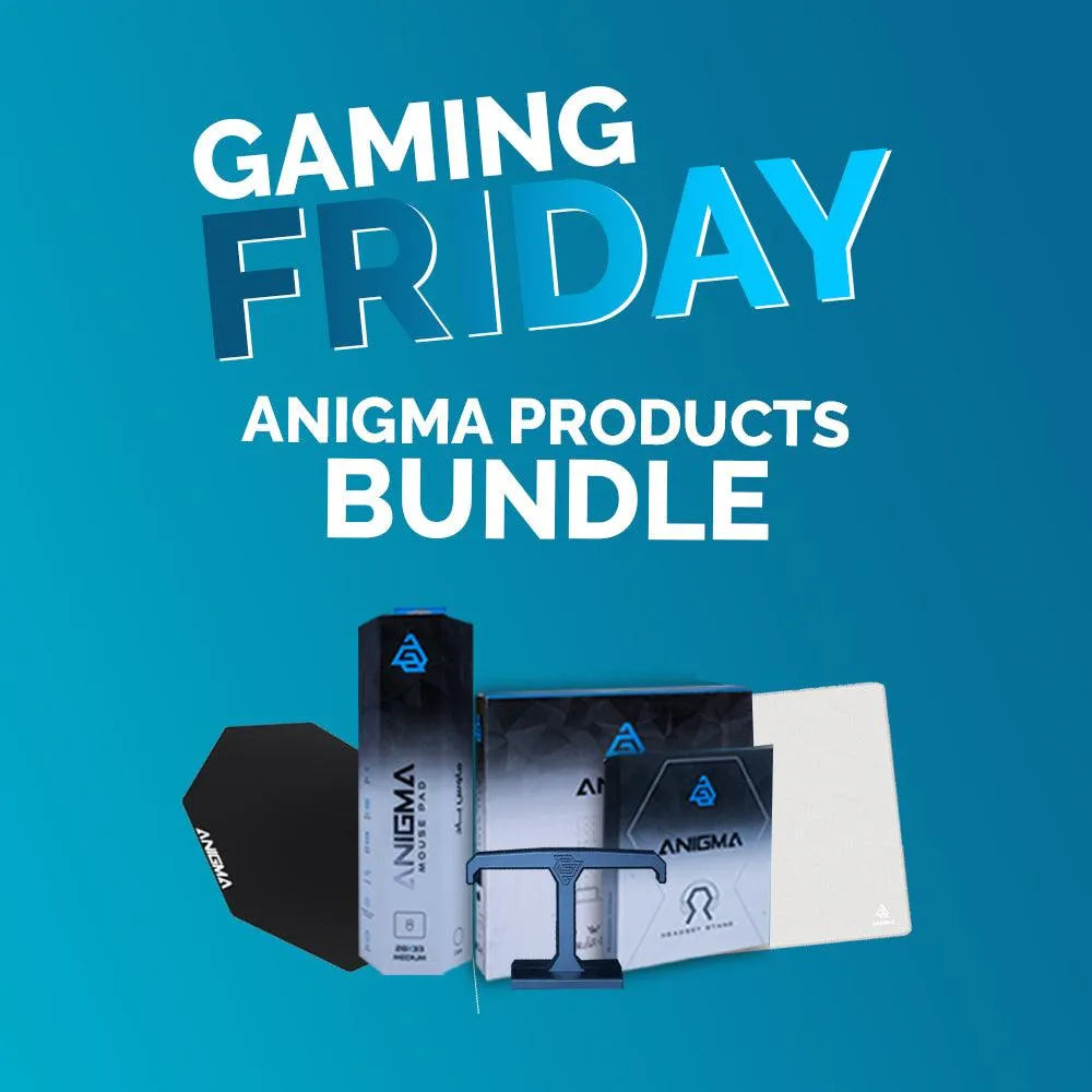 Anigma Products Gaming Friday Bundle - Mousepad, Cable tie, Headset hanger, and Keychain
