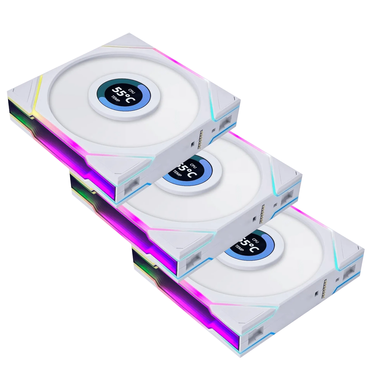 LIAN LI TL120 LCD Wireless Reverse 120mm ARGB With Controller White (1 Fan) – Anigma