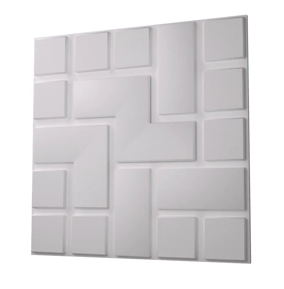 Anigma 3D PVC Wall Panels, Tetris Shape, Black/White, Easy Installation