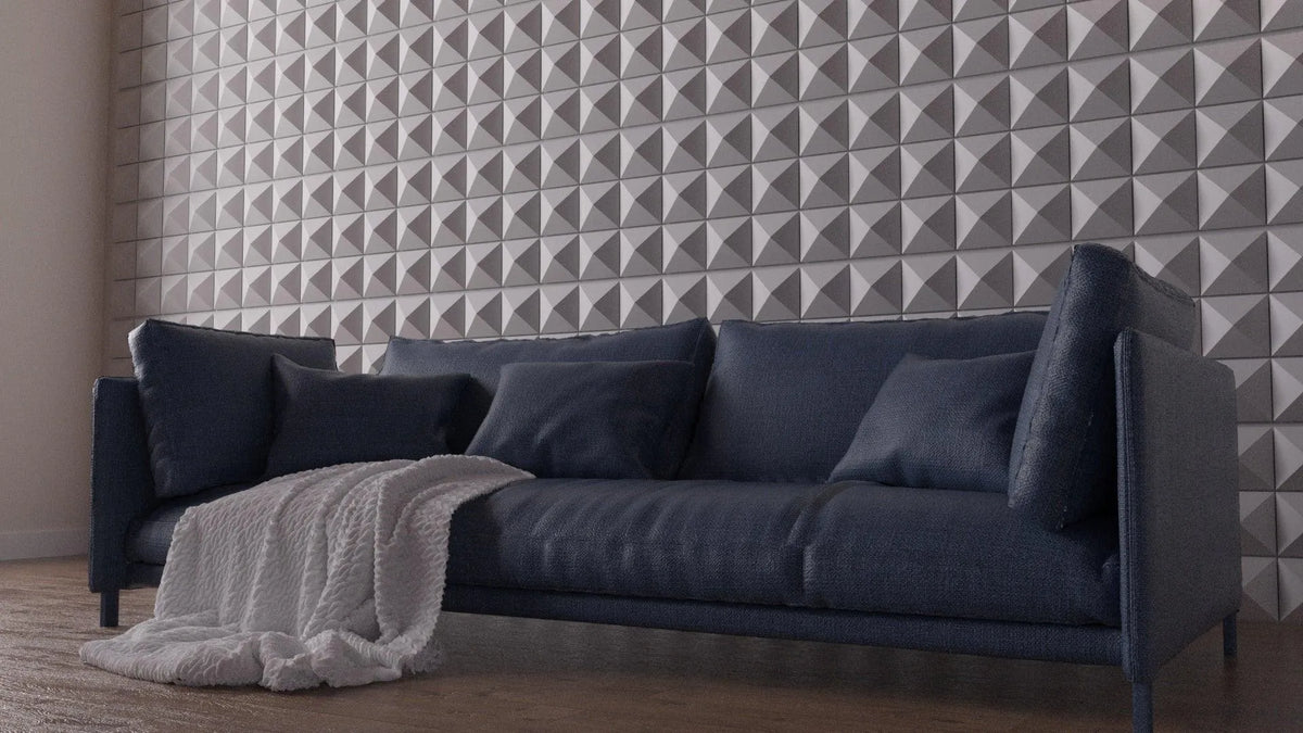 Anigma 3D PVC Wall Panels, Pyramids Shape, Black/White, Easy ...